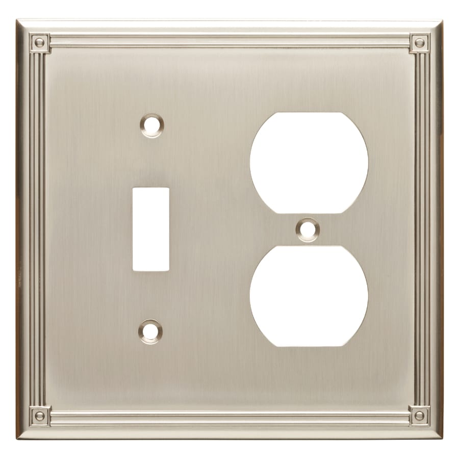 Brainerd Ruston 2-Gang Satin Nickel Single Toggle/Duplex Wall Plate at ...