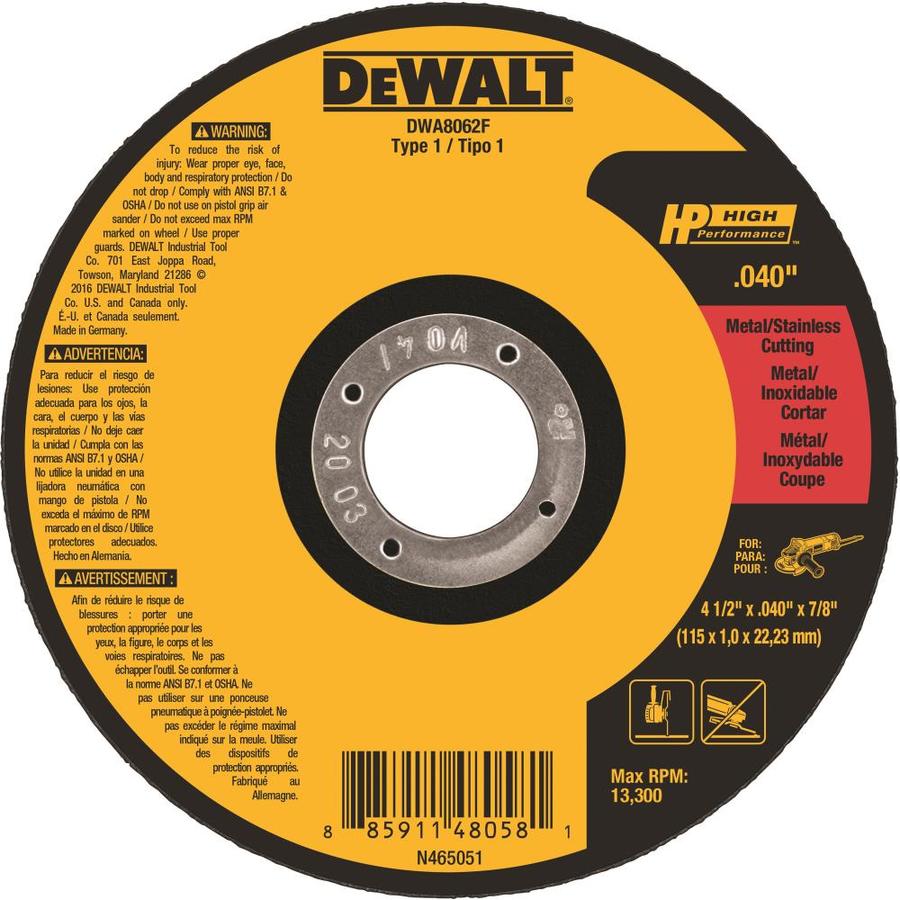 DEWALT Aluminum Oxide 4.5-in Grinding Wheel at Lowes.com