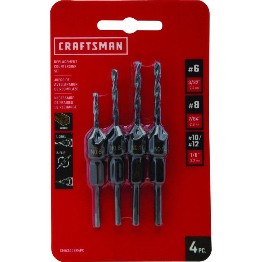 CRAFTSMAN 4-Piece Assorted High-Speed Steel Twist Drill Bit Set in the ...