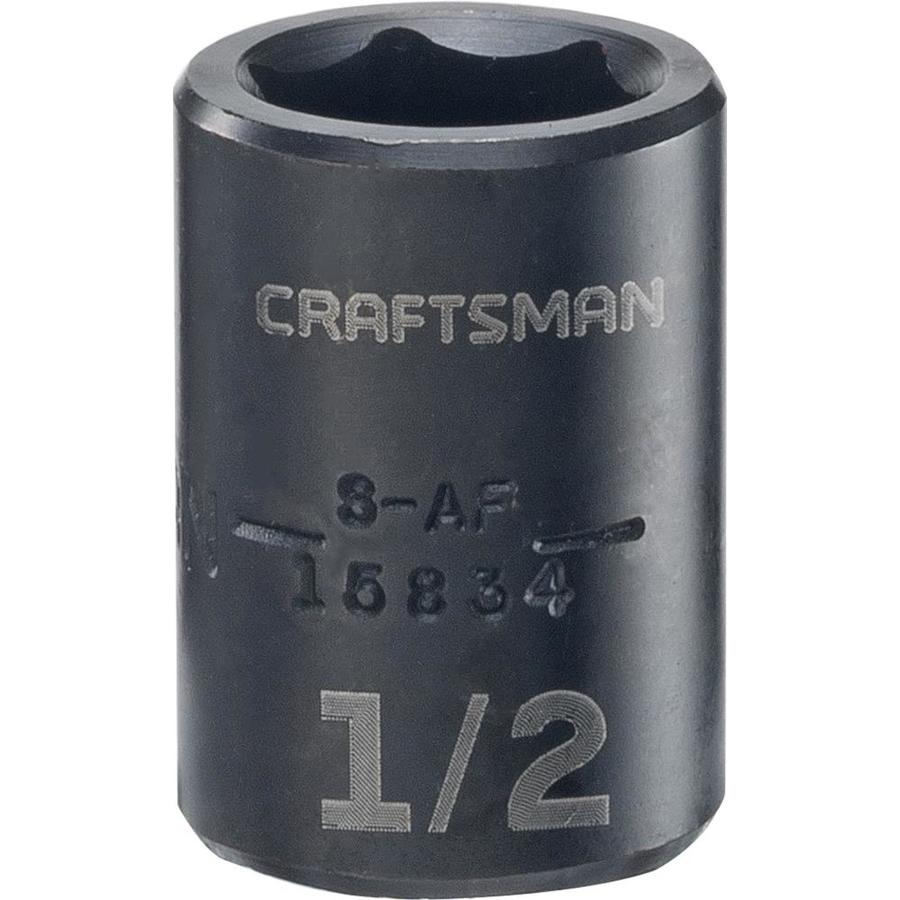 CRAFTSMAN Standard (SAE) 3/8-in Drive 1/2-in 6-point Impact Socket in ...