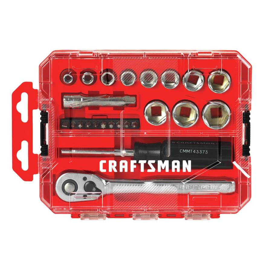 CRAFTSMAN 24-Piece Standard (SAE) Polished Chrome Mechanics Tool Set in ...