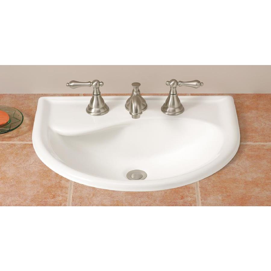 Cheviot Calypso White Drop-In Semi-circle Bathroom Sink with Overflow ...