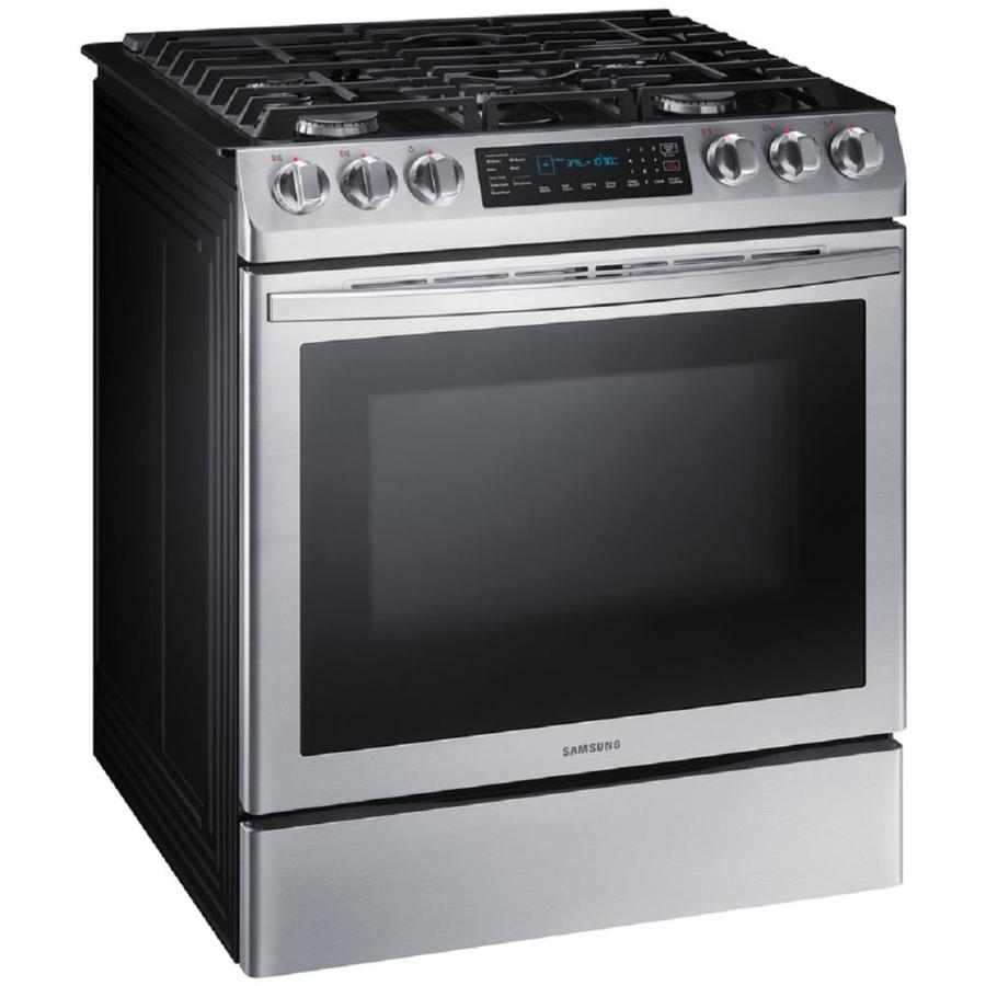 Samsung 5 Burners 5.8-cu ft Self-Cleaning Convection Slide-in Gas Range ...