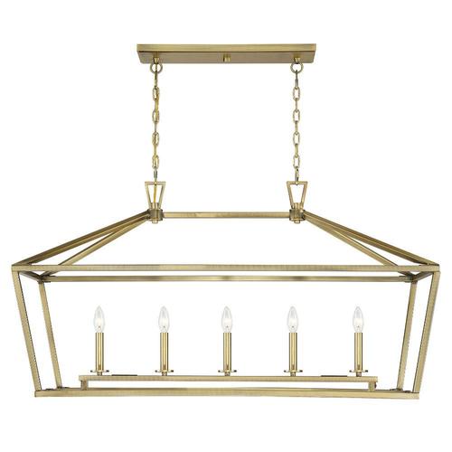 Warm Brass Transitional Linear Pendant Light in the Pendant Lighting ...