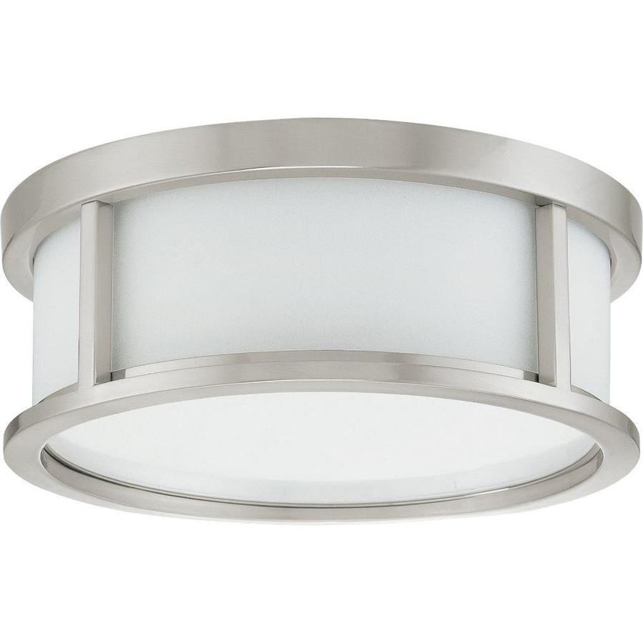 13.13-in Brushed Nickel Transitional Incandescent Flush Mount Light at ...