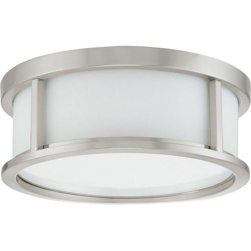 13.13-in Brushed Nickel Transitional Incandescent Flush Mount Light in ...