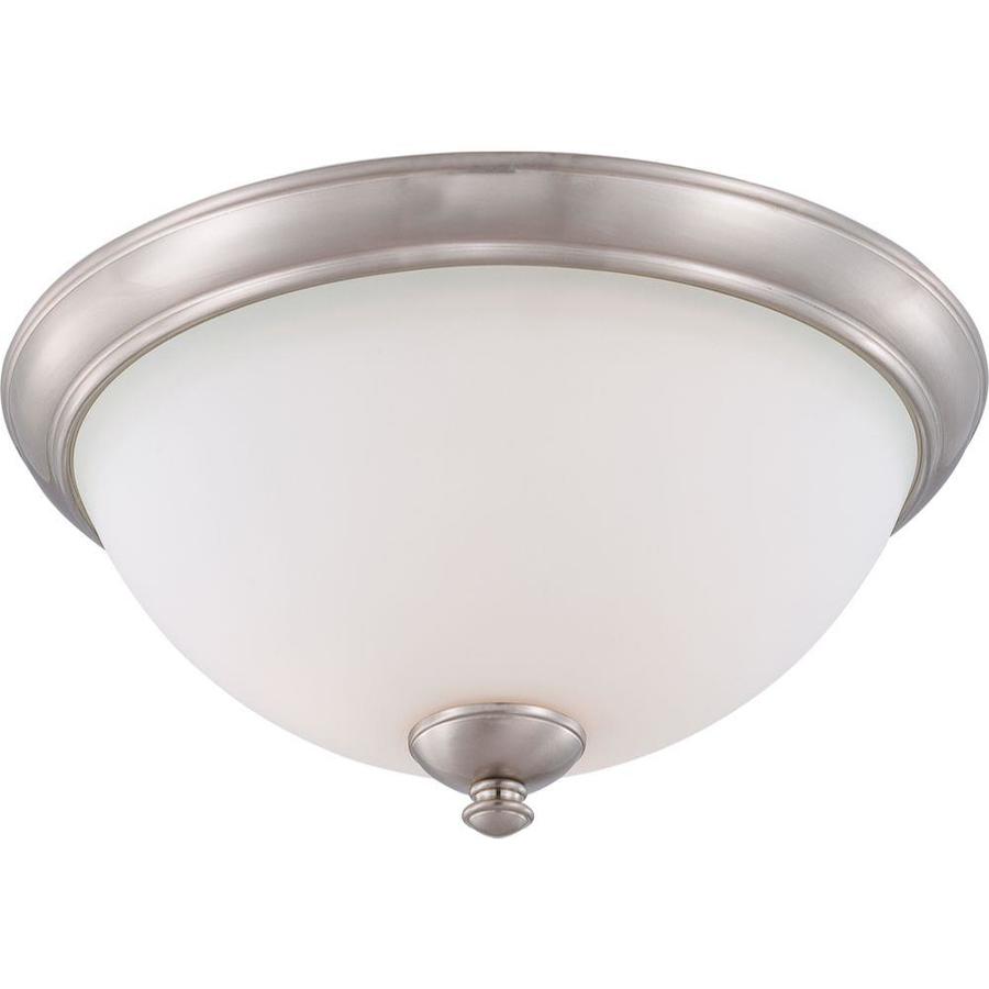 7.75-in Brushed Nickel Transitional Incandescent Flush Mount Light at ...