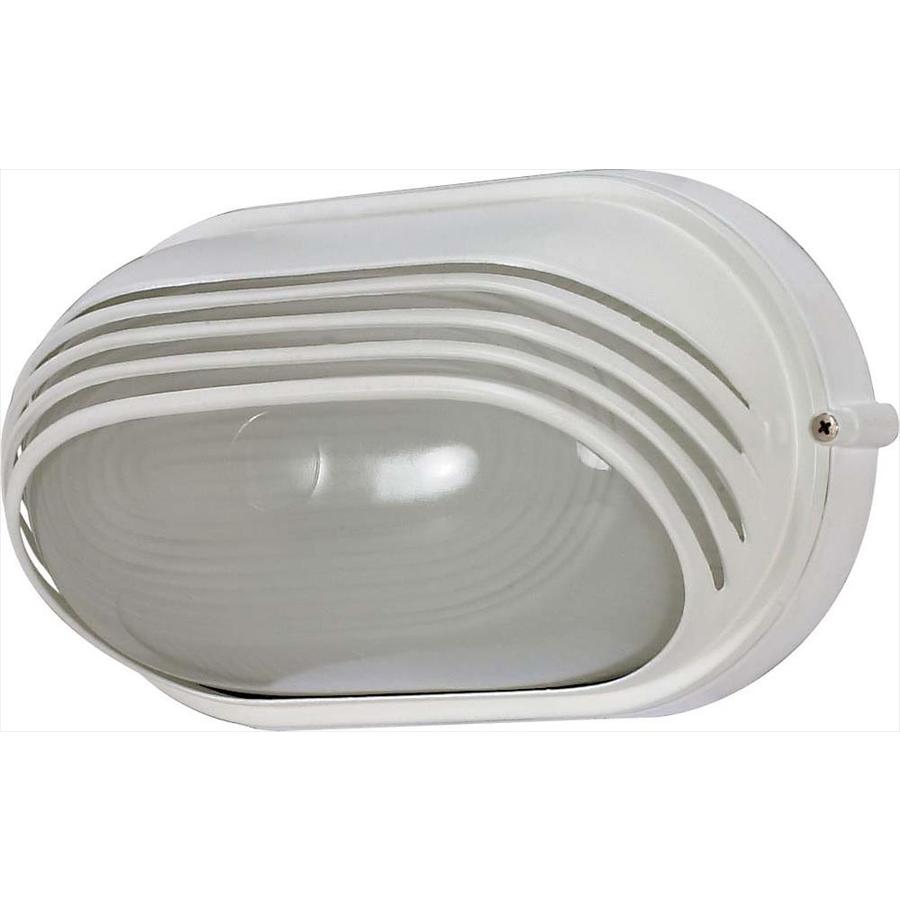 6.13-in H Semi Gloss White Medium Base (E-26) Outdoor Wall Light at ...