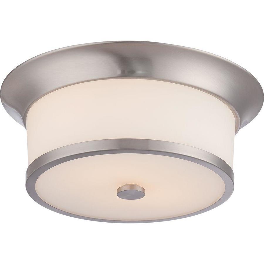 5.13-in Brushed Nickel Transitional Incandescent Flush Mount Light at ...