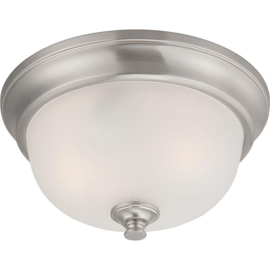 5.5-in Brushed Nickel Traditional Incandescent Flush Mount Light in the ...