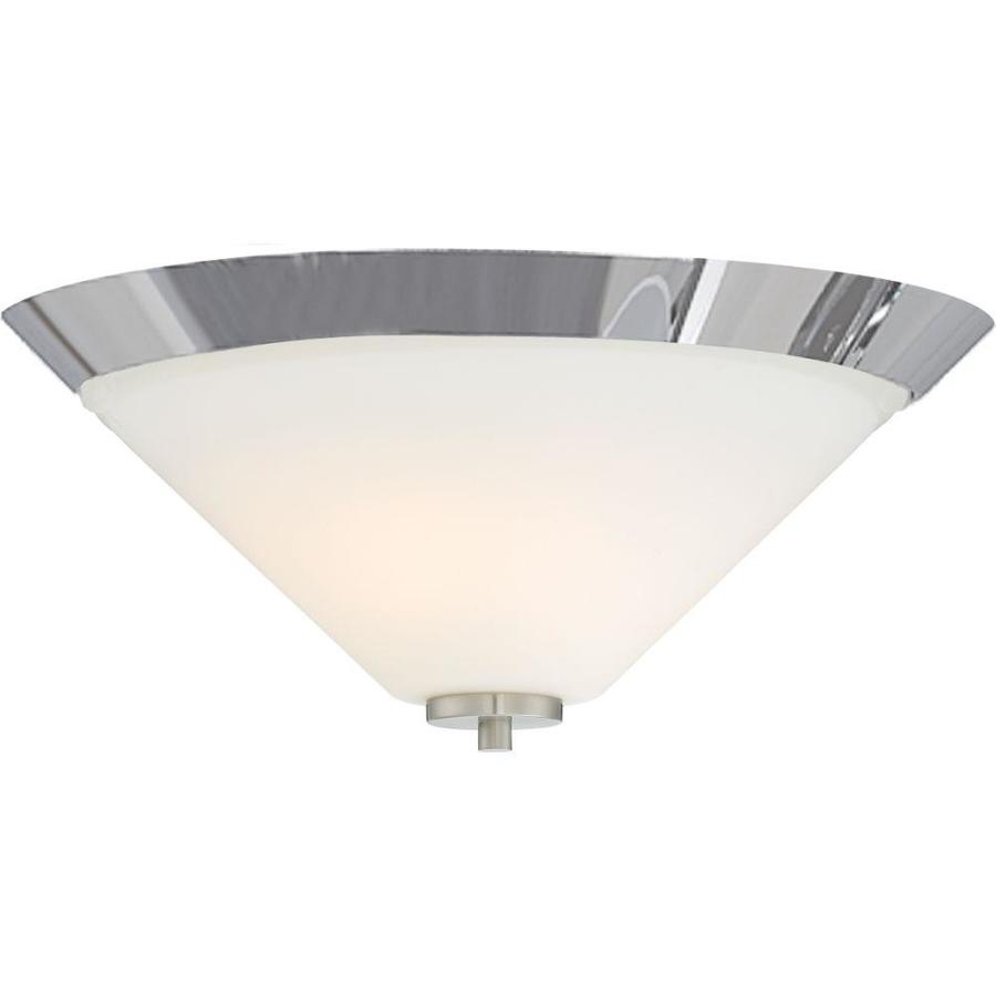 16.88-in Brushed Nickel Transitional Incandescent Flush Mount Light at ...
