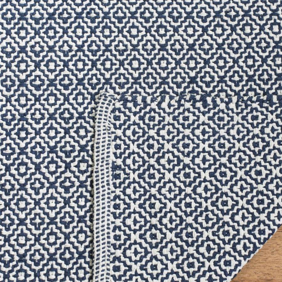 Safavieh Montauk Springmaid Ivory/Navy Rectangular Indoor Handcrafted ...