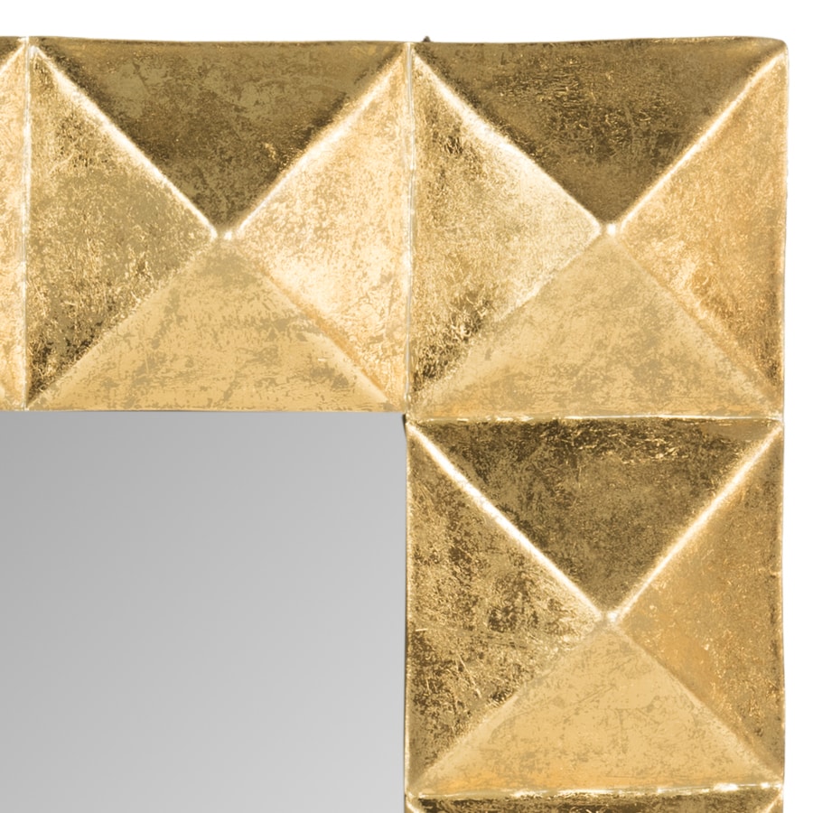 Safavieh Petra Pyramid 31-in W x H Square Gold Polished Wall Mirror in ...