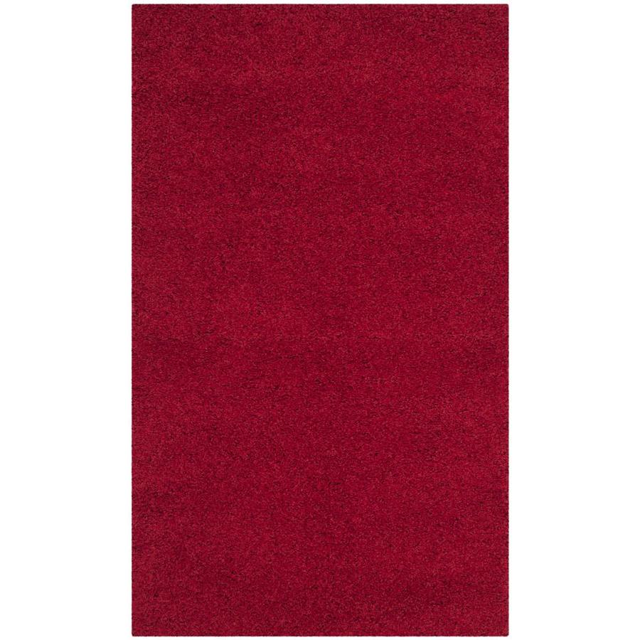 Safavieh Laguna Shag Red Rectangular Indoor Machine-Made Throw Rug ...
