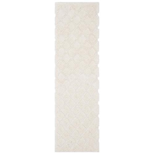 Safavieh Adriana Shag 2 x 8 Creme/Creme Indoor Trellis Runner in the ...