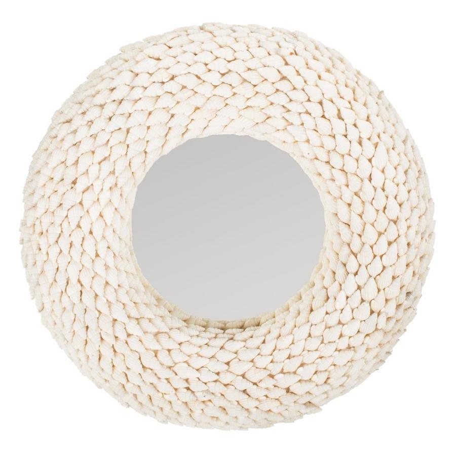 Safavieh Magnolia Mirror 3.5-in L x 20-in W Round Natural Shell Framed ...