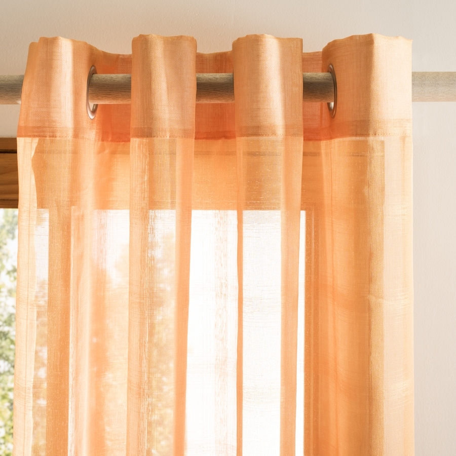 Safavieh Dafni 96-in Light Orange Polyester Sheer Single Curtain Panel ...