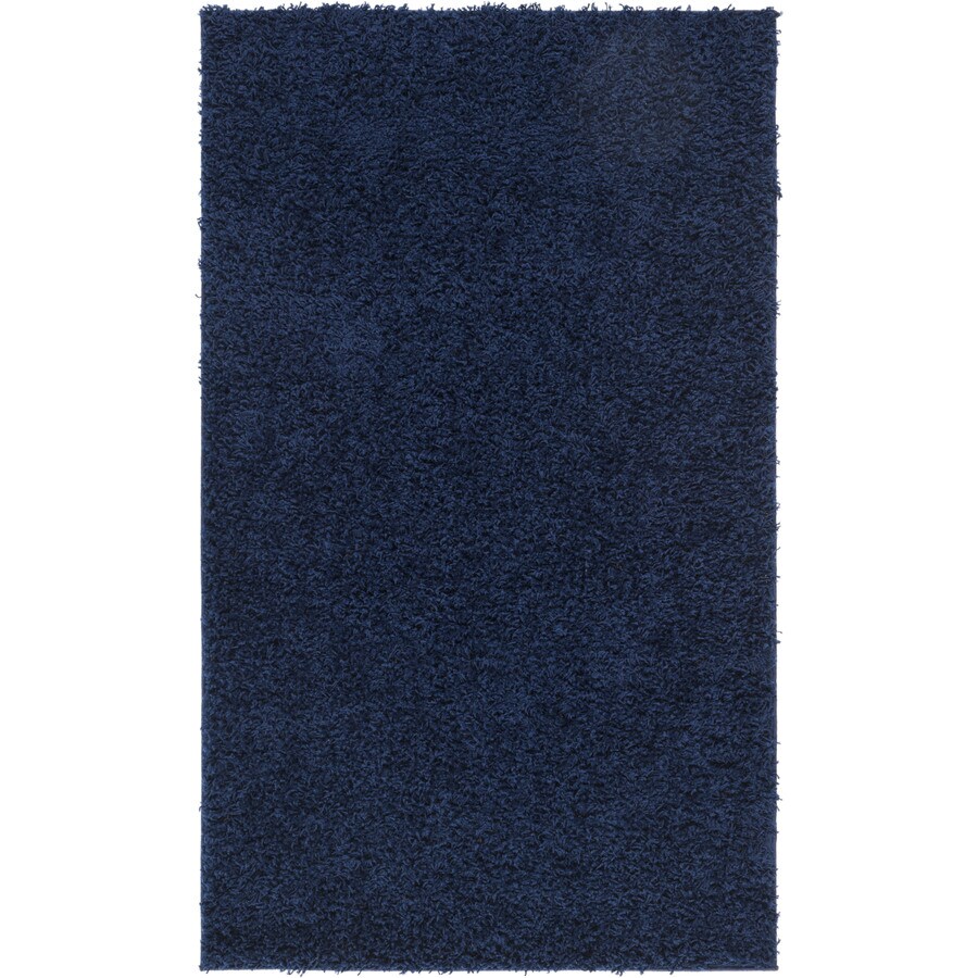 Safavieh Athens Shag Navy Rectangular Indoor Machine-Made Throw Rug ...