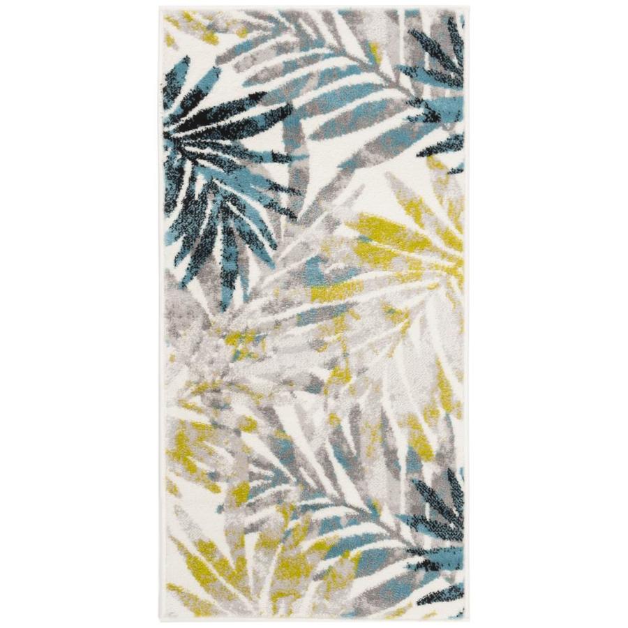 Safavieh Skyler Tropics Gray/Green Indoor Tropical Throw Rug (Common: 2 ...