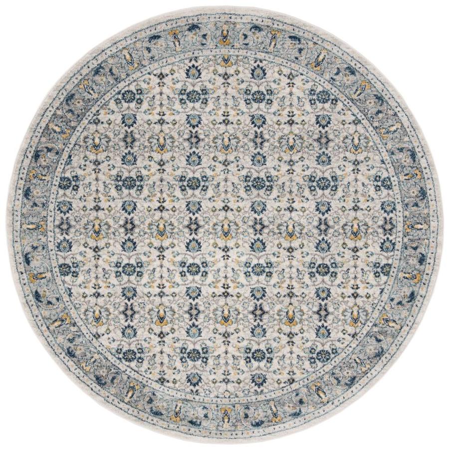 Safavieh Madison Khotan Ivory/Navy Round Indoor French Country Area Rug ...