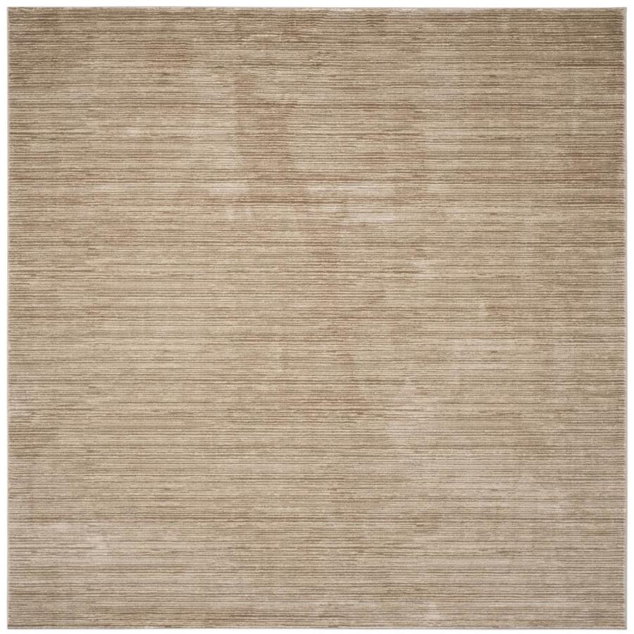 Safavieh Vision 7 x 7 Light Brown Square Indoor Stripe Mid-Century ...