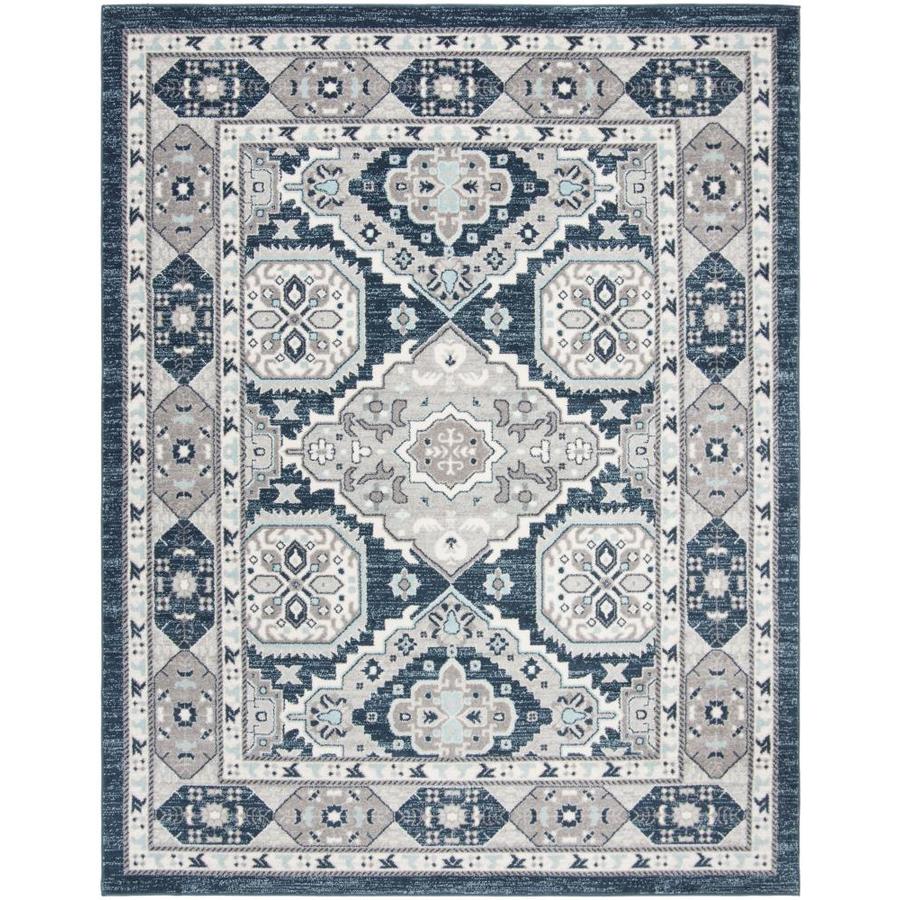 Safavieh Madison Magne Navy/Gray Rectangular Indoor Machine-Made ...