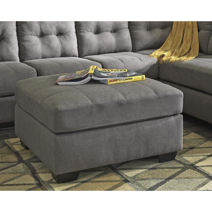 Flash Furniture Maier Modern Charcoal Microfiber Ottoman in the Indoor ...