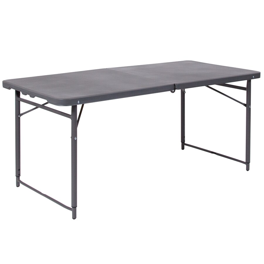 Flash Furniture 2-ft x 4-ft Indoor Rectangle Plastic Gray Folding ...