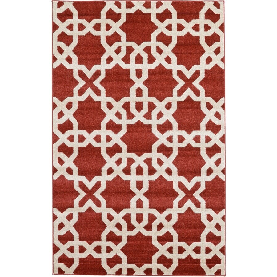 Unique Loom Charlotte Trellis Terracotta/Beige Rectangular Indoor ...