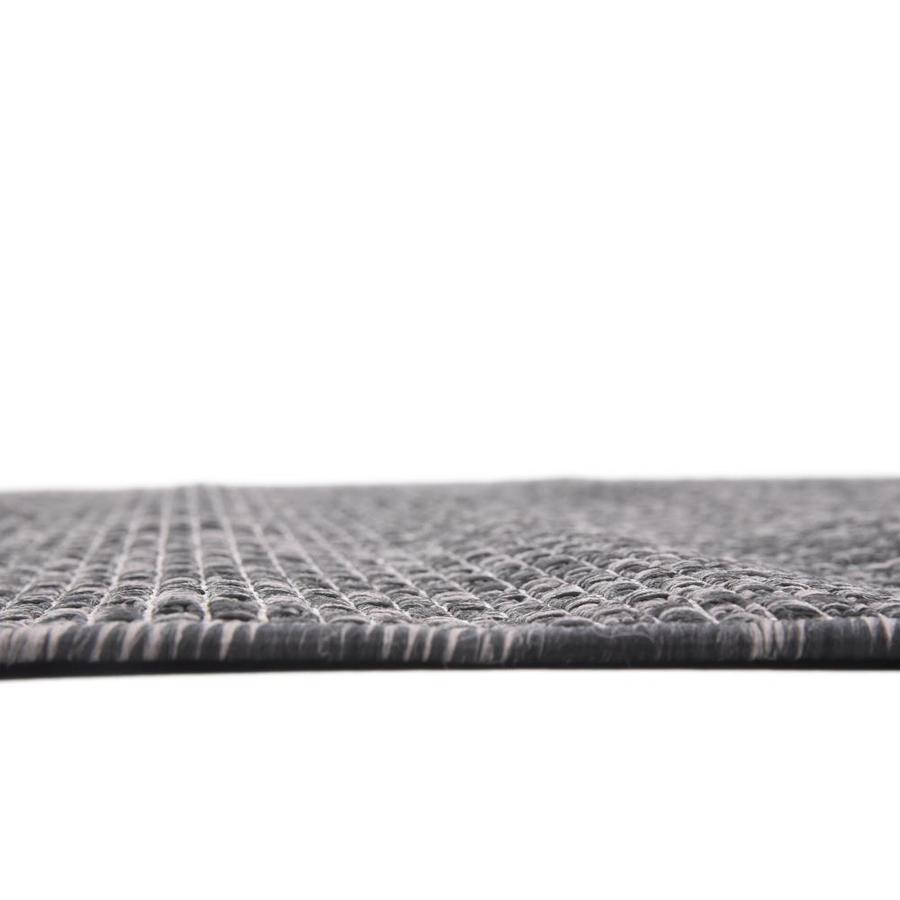 Unique Loom Solid Outdoor Black/Gray Rectangular Indoor/Outdoor Machine ...