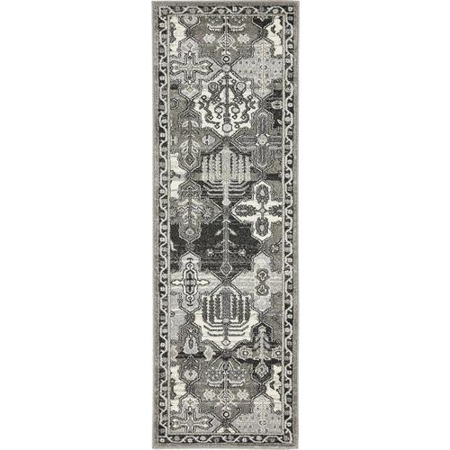 Unique Loom Cathedral La Jolla Gray/Ivory Rectangular Indoor Machine ...