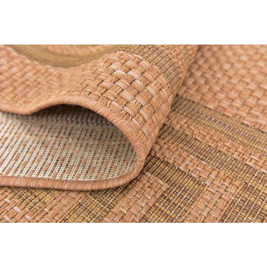 Unique Loom Greek Key Outdoor Brown/Tan Indoor/Outdoor Global Area Rug ...