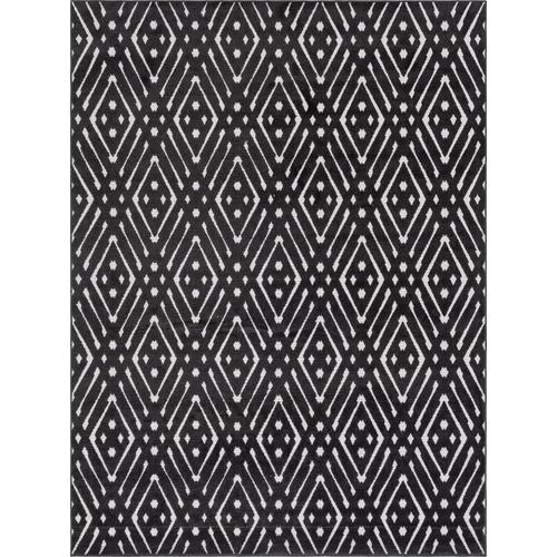 Unique Loom Ella Sabrina Soto Outdoor 9 x 12 Black Indoor/Outdoor ...