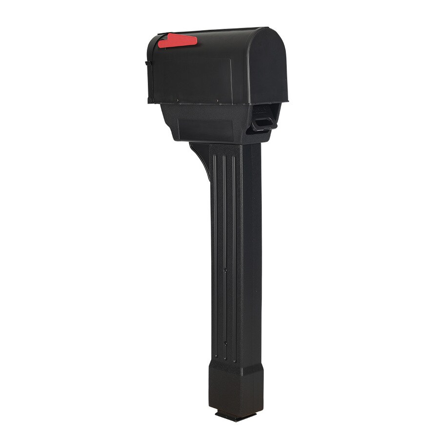 Postal Pro Hampton Mailbox and Post Kit 4 x 4 Black Polymer Mailbox ...