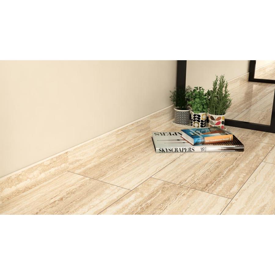 Style Selections Torin Beige 3-in x 12-in Polished Porcelain Marble ...