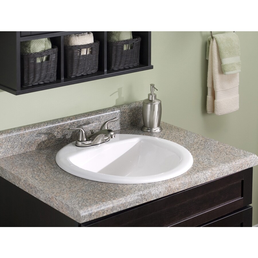 AquaSource White Drop-In Oval Bathroom Sink with Overflow in the ...