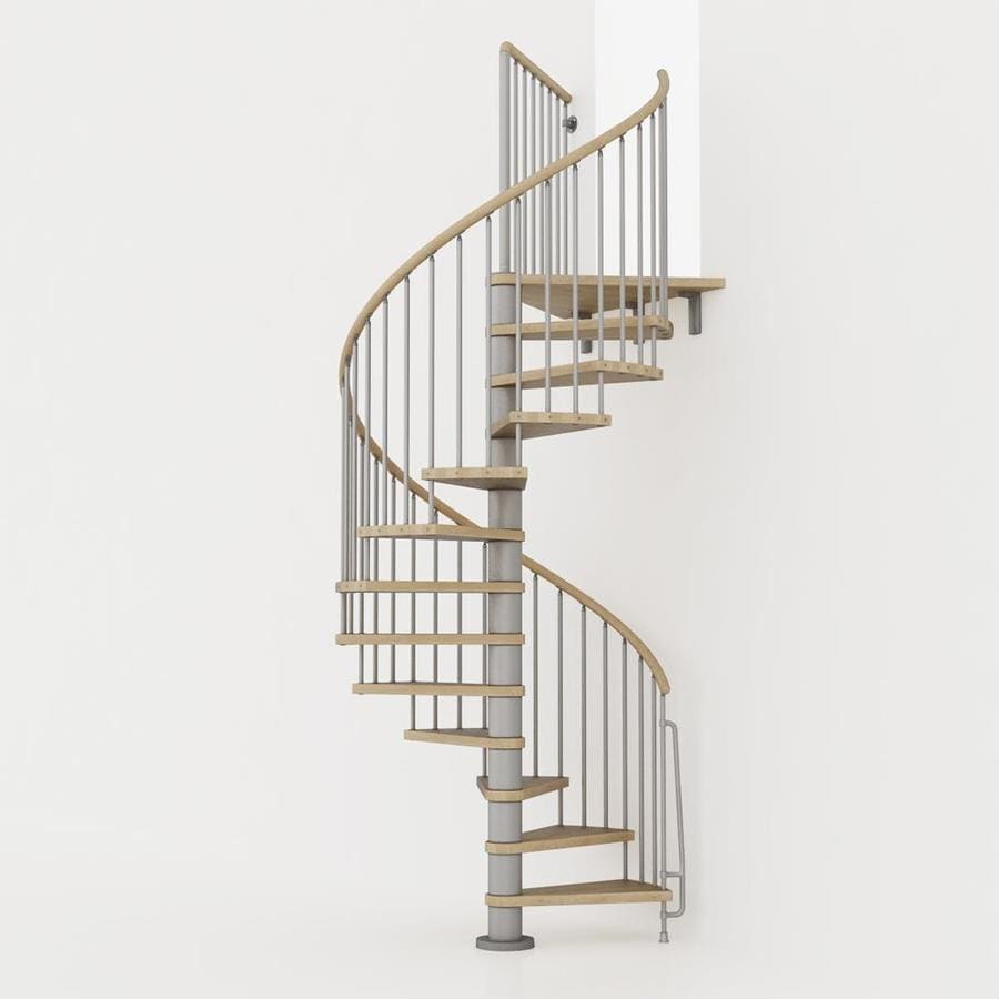 Arke Phoenix 55-in x 10-ft Gray Spiral Staircase Kit at Lowes.com