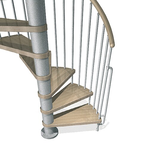 Arke Phoenix 63-in x 10-ft 1 Platform Rails Gray Spiral Staircase Kit ...