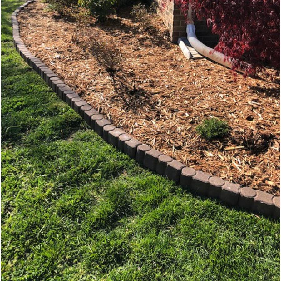 Geometric Red and Charcoal Straight Edging Stone (Common 12-in x 3-in ...