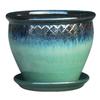 Allen + roth 13-in Green Ceramic Plant Saucer at Lowes.com
