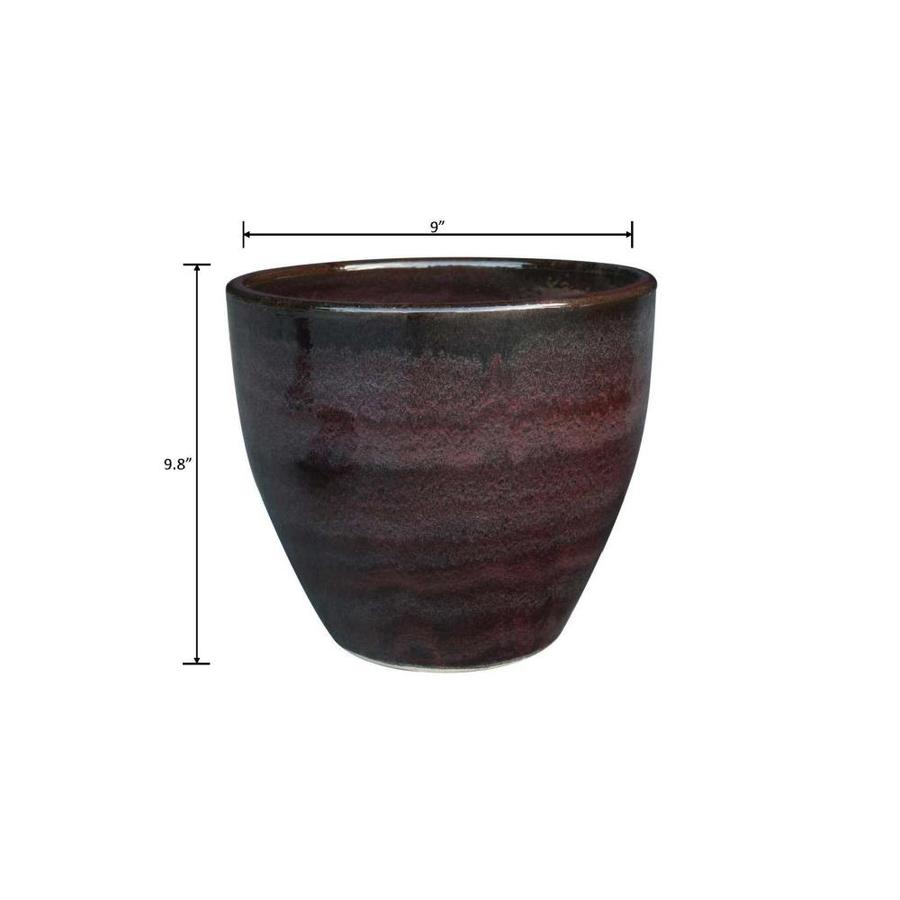allen + roth 9-in W x 9.8-in H Aubergine Ceramic Planter at Lowes.com