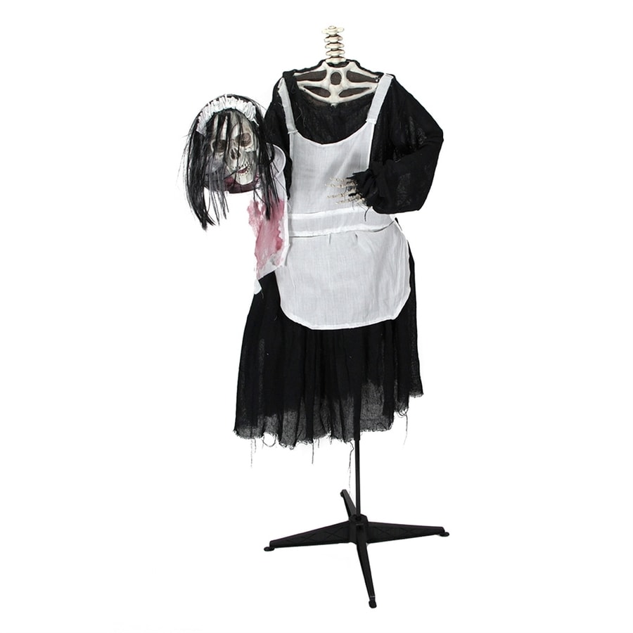 Northlight Skeleton Maid Animatronic Lighted Greeter with Flashing Blue ...
