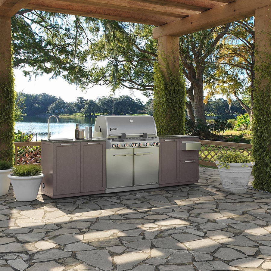 Shop Weber Summit 6-Burner Built-In Grill With 2 Piece Outsider ...