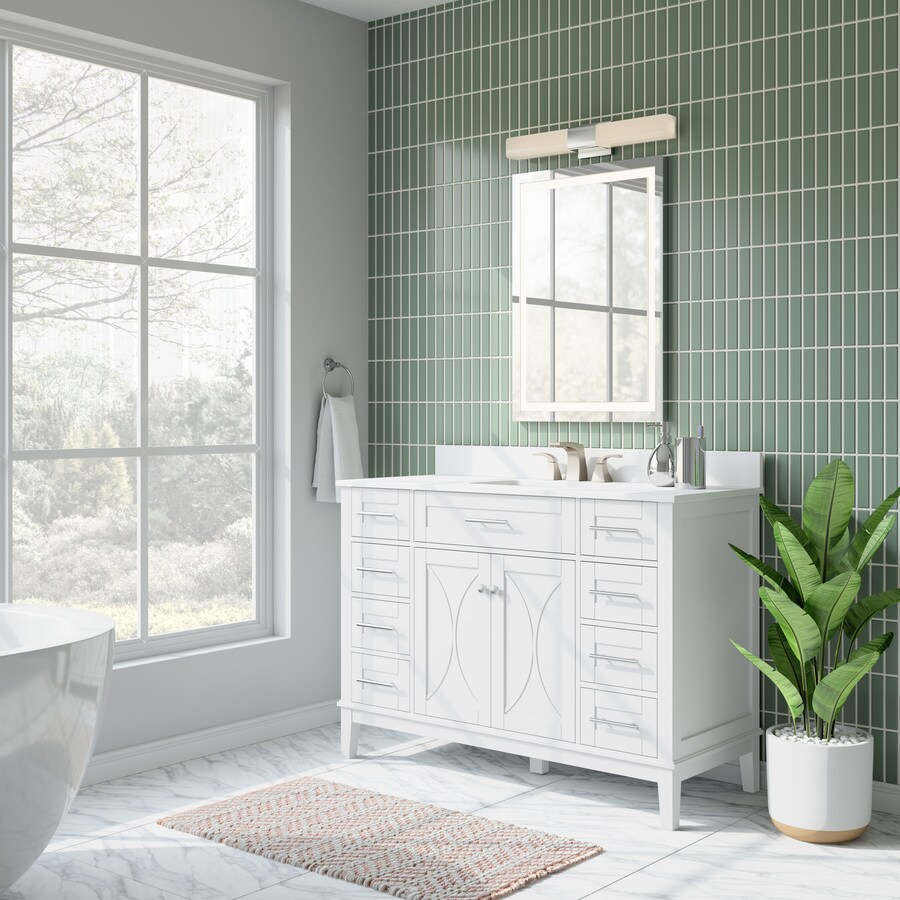 Shop allen + roth Alcova White 48-Inch Bathroom Vanity Collection at ...