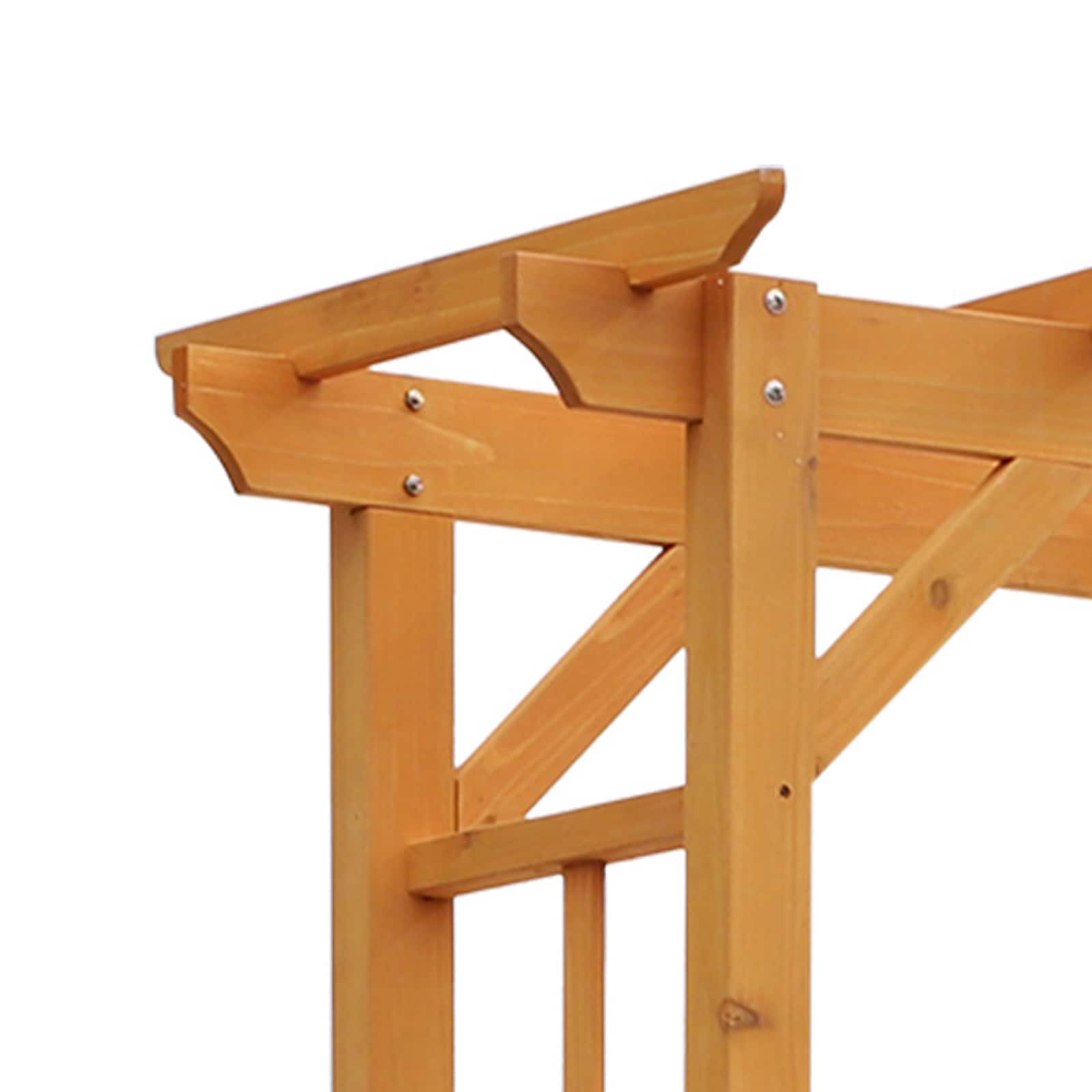 Maocao Hoom Wooden Garden Arbor 4.58-ft W x 7.04-ft H Flat Orange ...