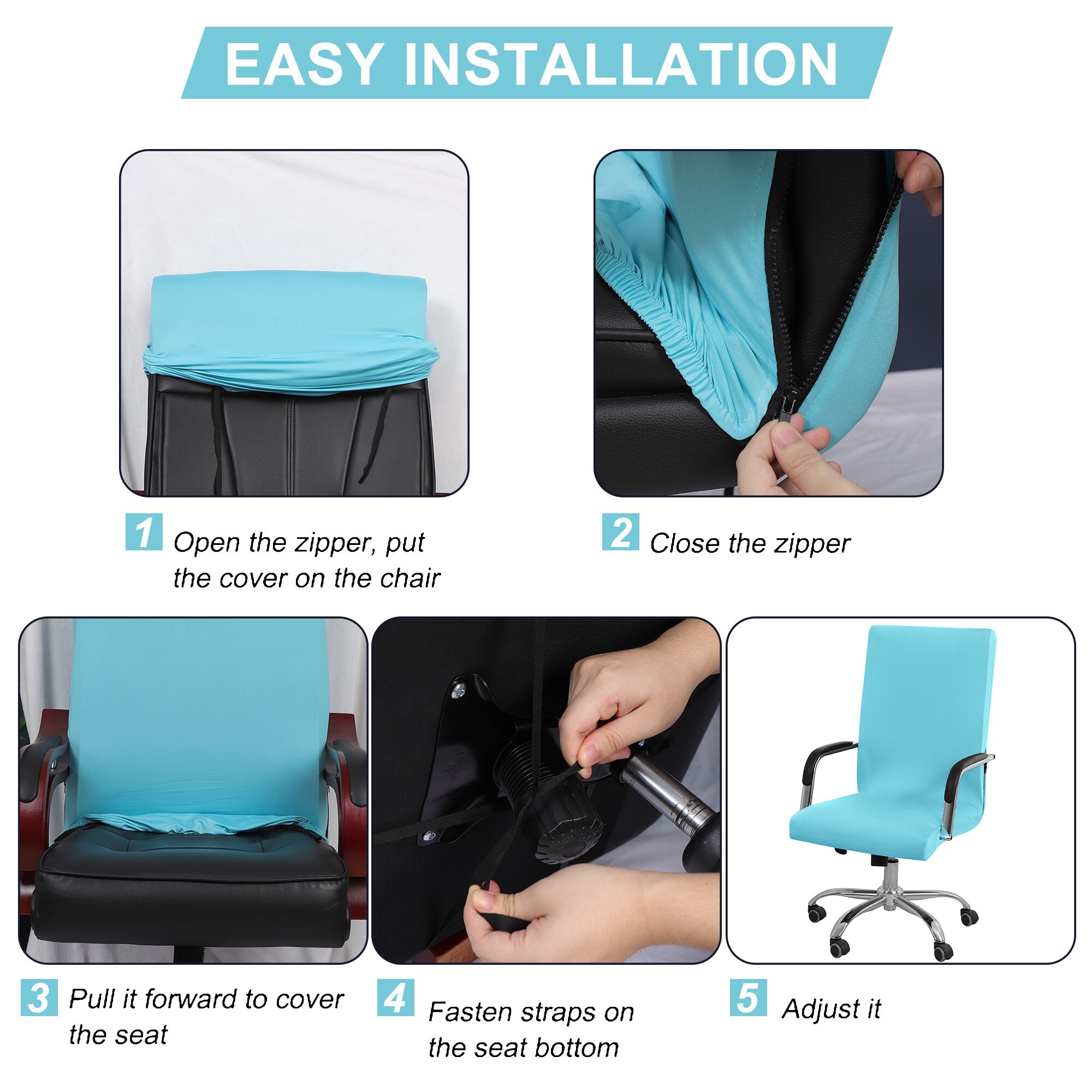 Unique Bargains Stretch Office Chair Cover Computer Chair Slipcovers ...