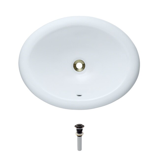 Mr Direct White Porcelain Drop In Oval Traditional Bathroom Sink With