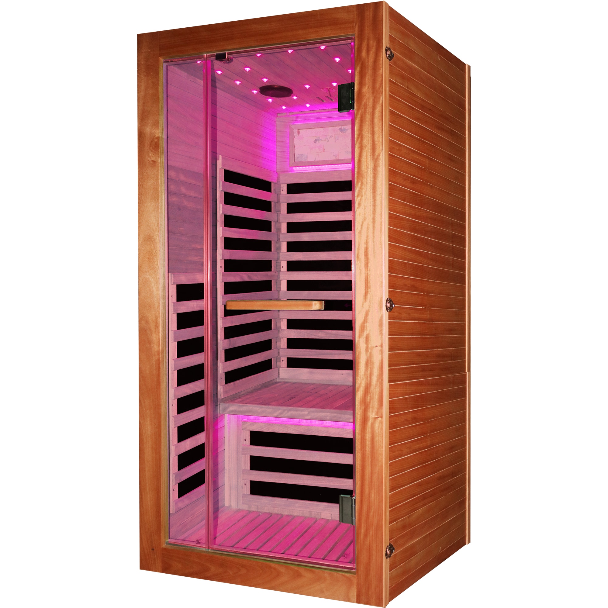 GDFStudio Single-Person Sauna Room with Starry Sky Lights and LED Strip ...