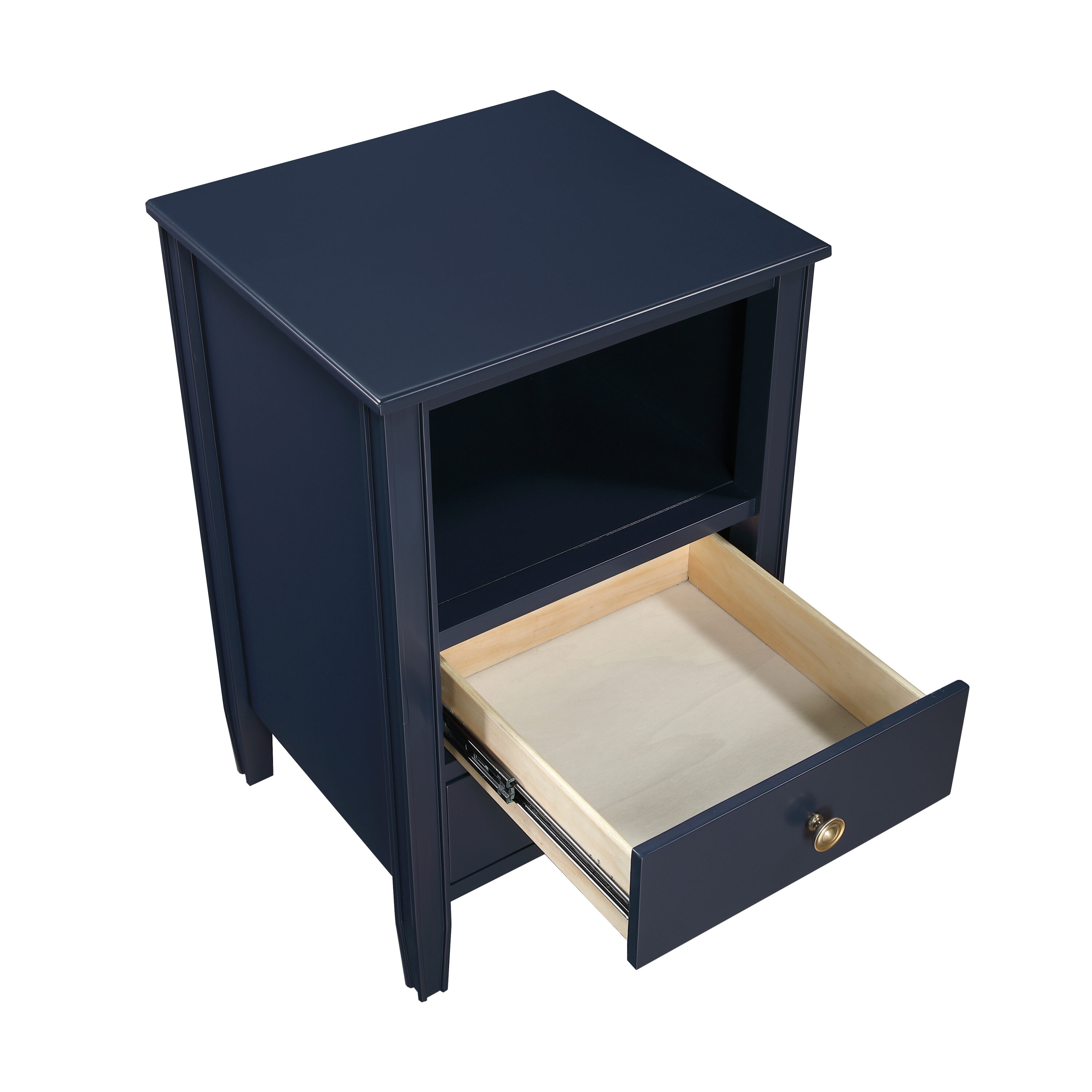 GDFStudio 2-Drawer Nightstand dark blue 15.8-in W x 26.8-in H Bedroom ...