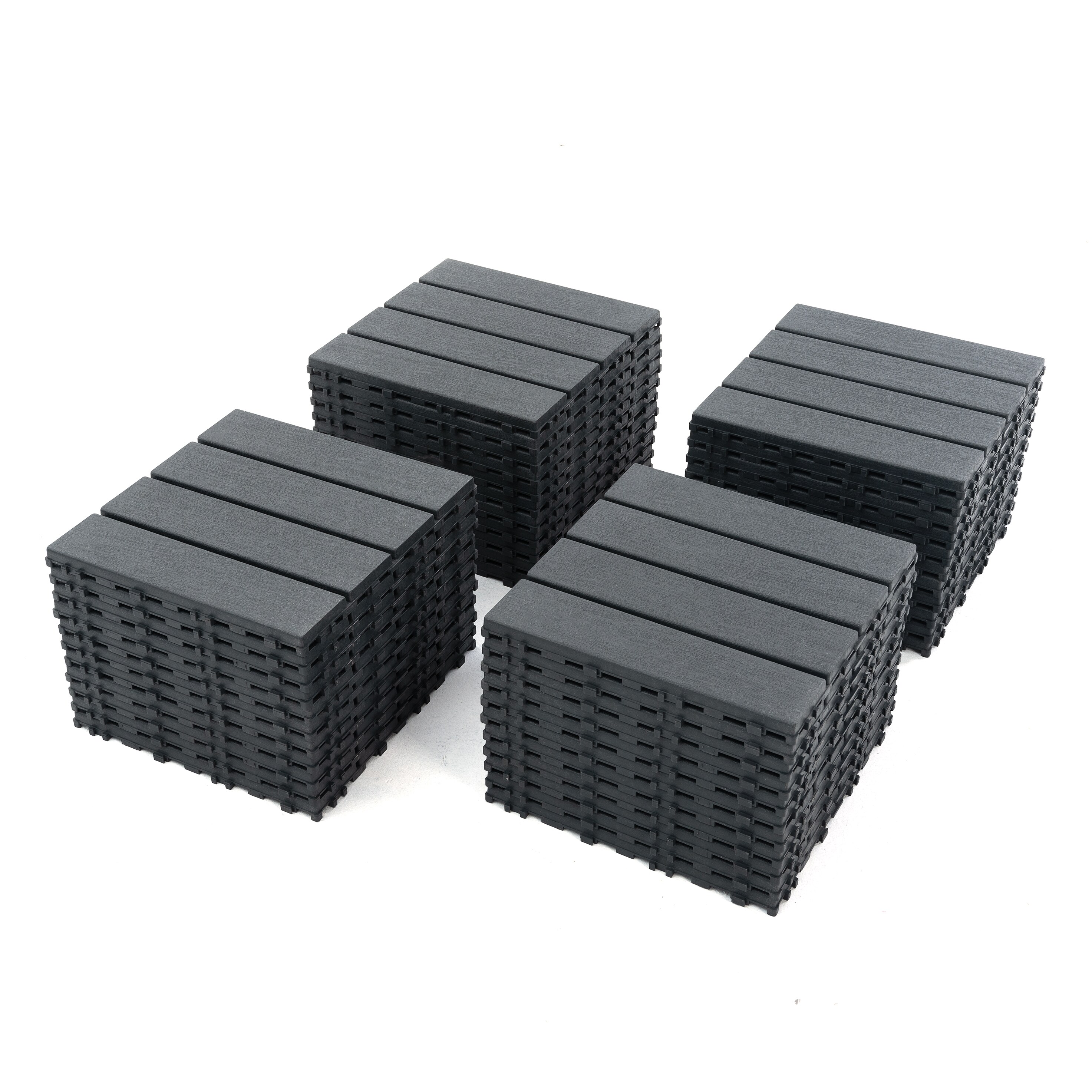 LOVMOR Plastic Interlocking Deck Tiles44 Pack Patio Deck Tiles 12 x12 ...